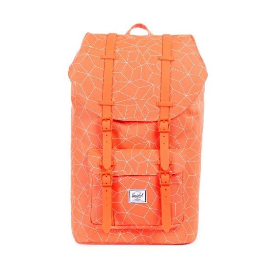 HERSCHEL Little America Neon Orange Rubber/Neon Sequence Backpack ...
