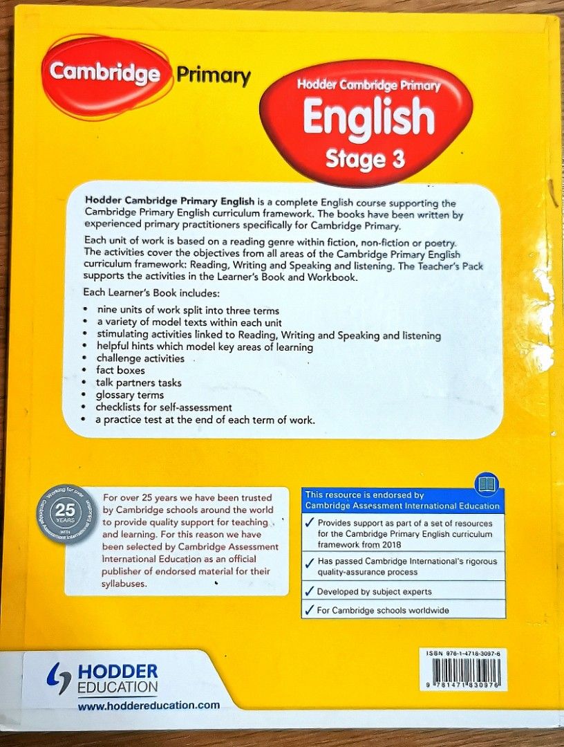 Hodder Cambridge Primary English Learner's Book Stage 3, Hobbies & Toys ...