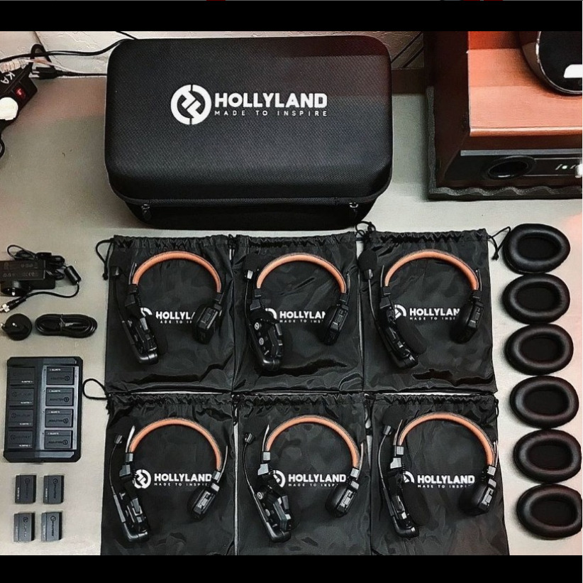 Hollyland Solidcom C1-6S Full-Duplex Wireless DECT Intercom System with 6 Headsets (1.9 GHz ...