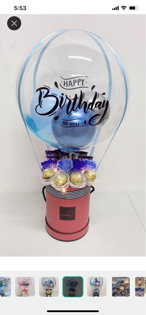 Hot Air Balloon with snacks box, Hobbies & Toys, Flowers & Bouquets on ...