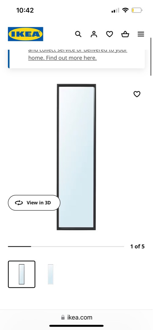 IKEA Nissedal mirror - black 40 x 150 cm, Furniture & Home Living, Home ...