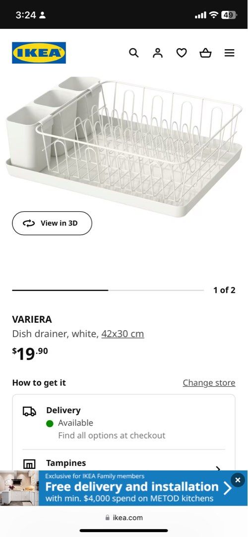 Ikea Variera dish drying rack, Furniture & Home Living, Bathroom ...