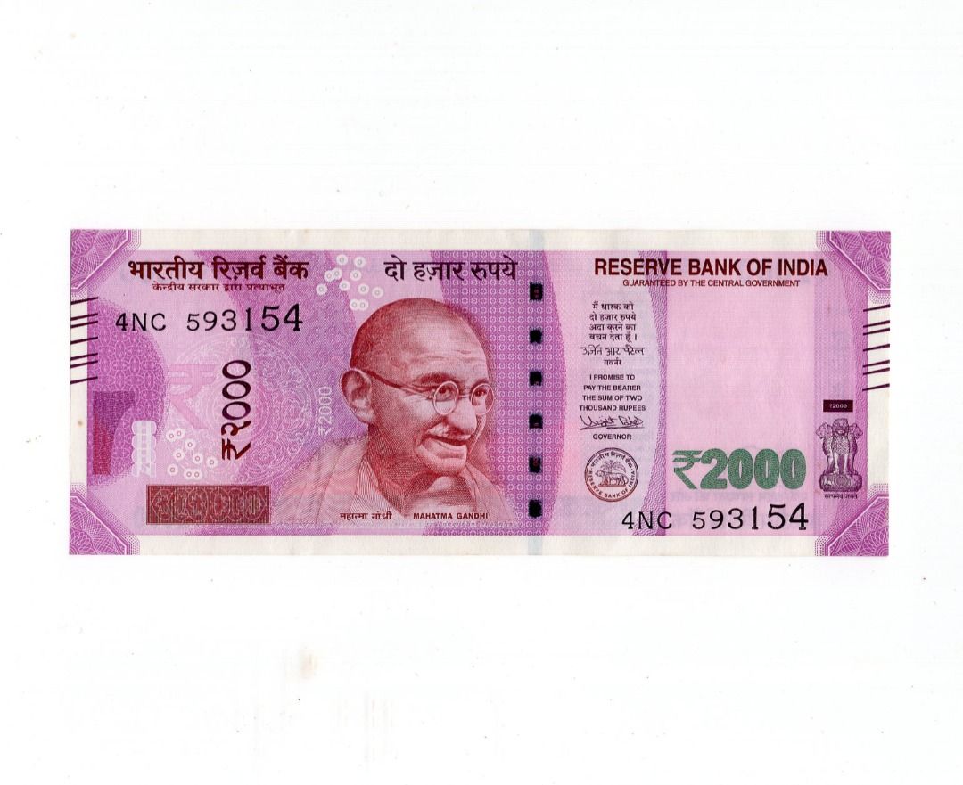 India 2000 Rupees Banknote 593154, Hobbies & Toys, Memorabilia ...