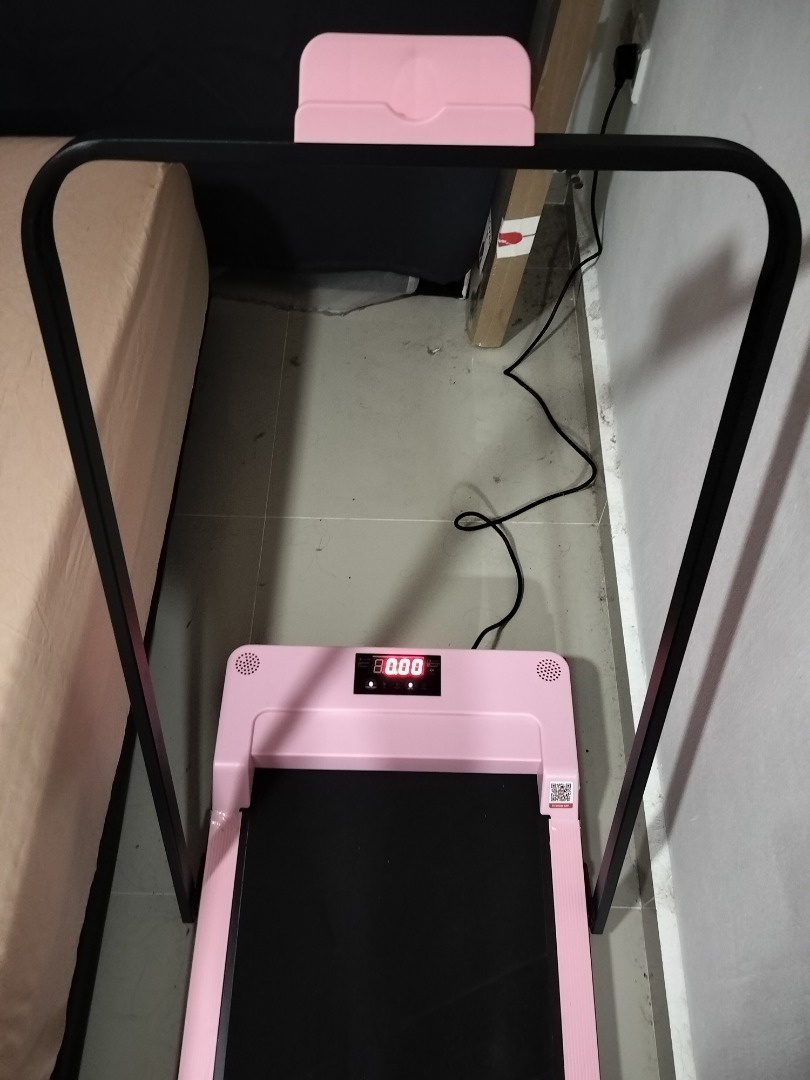 JOMO Living Foldable Treadmill Pink + Armrest, Sports Equipment ...