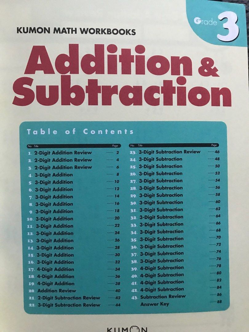 Kumon Maths workbooks Grade 3 Addition & Subtraction Word Problems ...