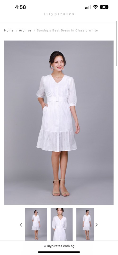 Lilypirates Sunday’s Best Dress in Classic White, Women's Fashion ...