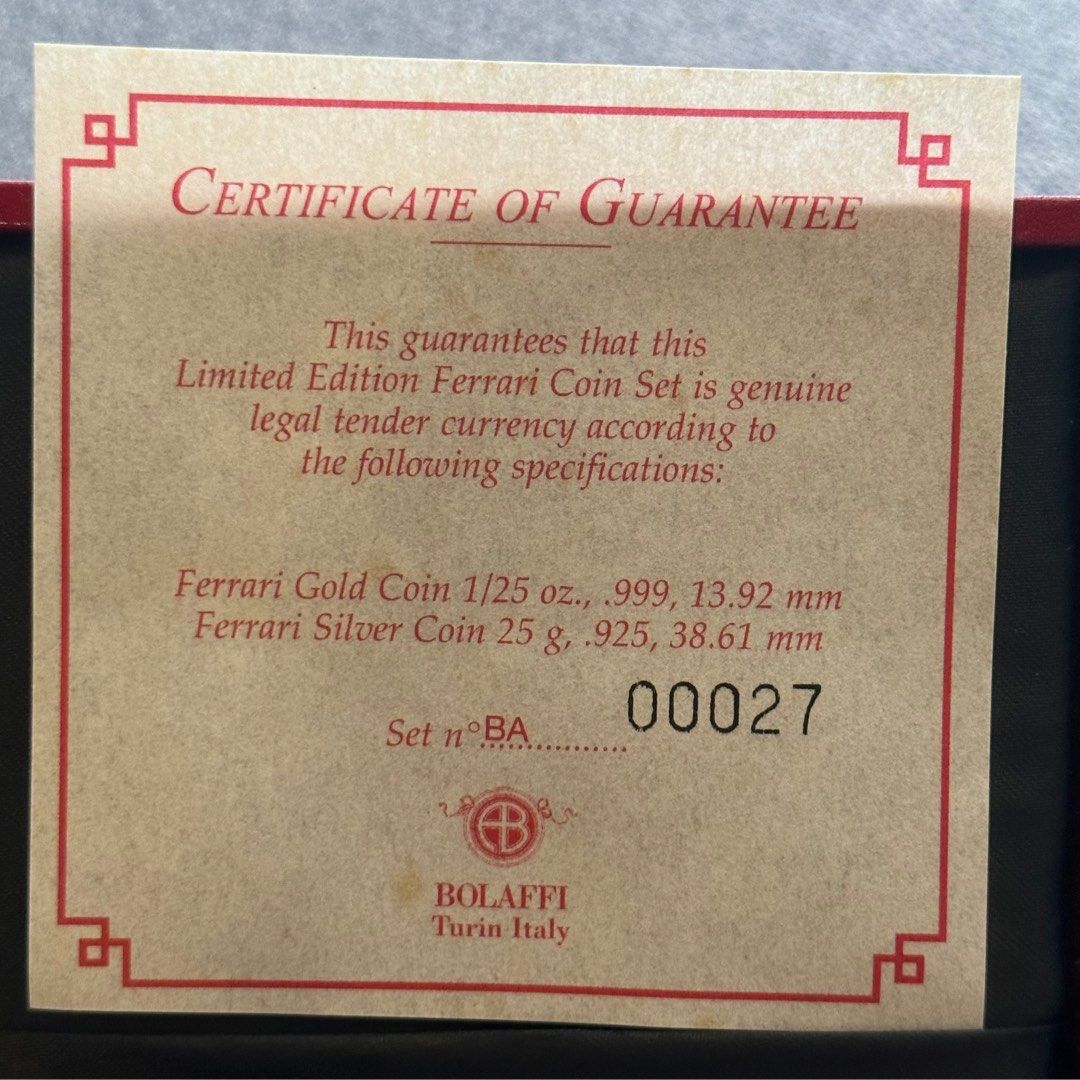 Limited Edition Ferrari Coins Set, Hobbies & Toys, Collectibles ...
