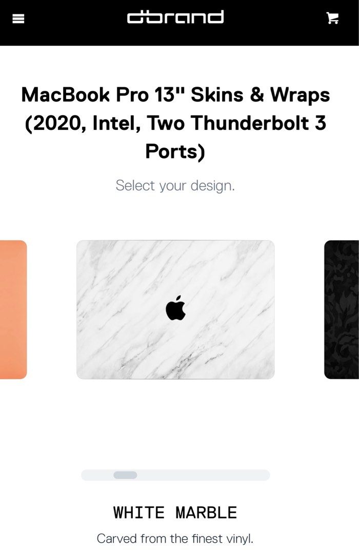 Dbrand MacBook Pro 13” Skins & Wraps (2020, Intel, Two Thunderbolt 3 ...