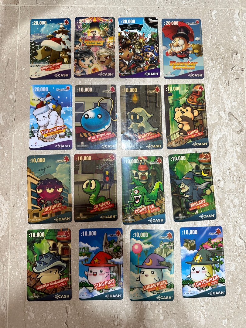 Maplestory Monster Cards, Hobbies & Toys, Toys & Games on Carousell