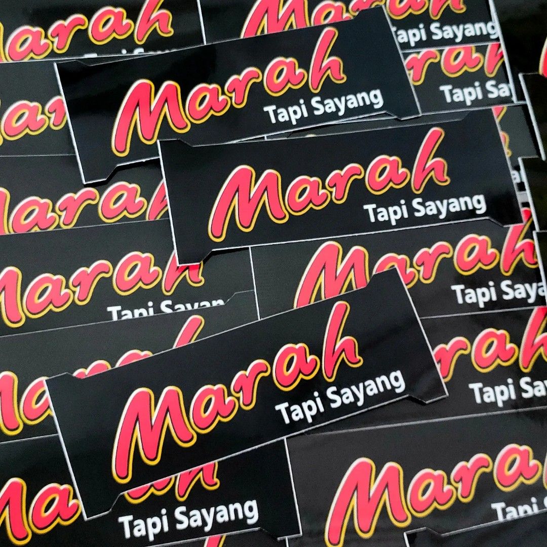 MARAH TAPI SAYANG (Mars parody) vinyl sticker, Motorcycles, Motorcycle ...