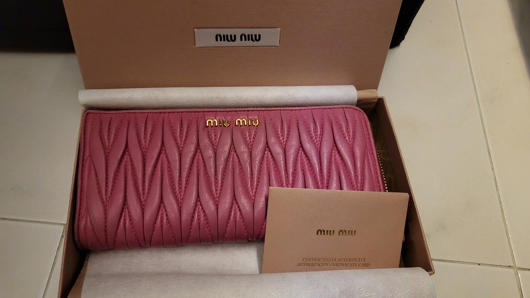Miu Miu Authentication long wallet, Luxury, Bags & Wallets on Carousell