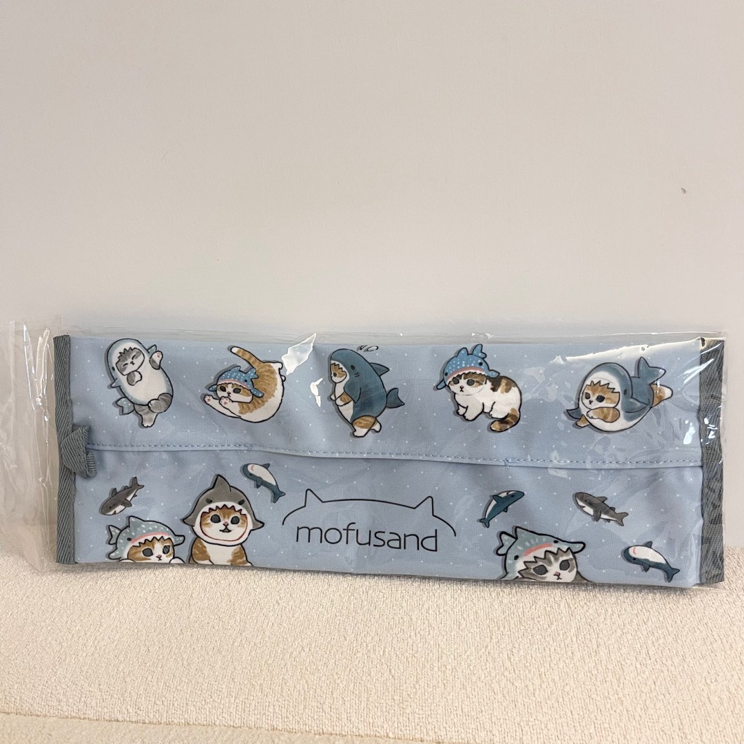 (日版)全新mofusand 日本人氣插畫師mofu sand shark cat鯊魚貓貓掛式紙巾袋hanging tissue case ...