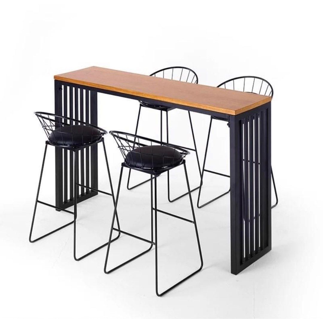 MONUMEN Rustic Bar Table & Chairs, Furniture & Home Living, Furniture ...