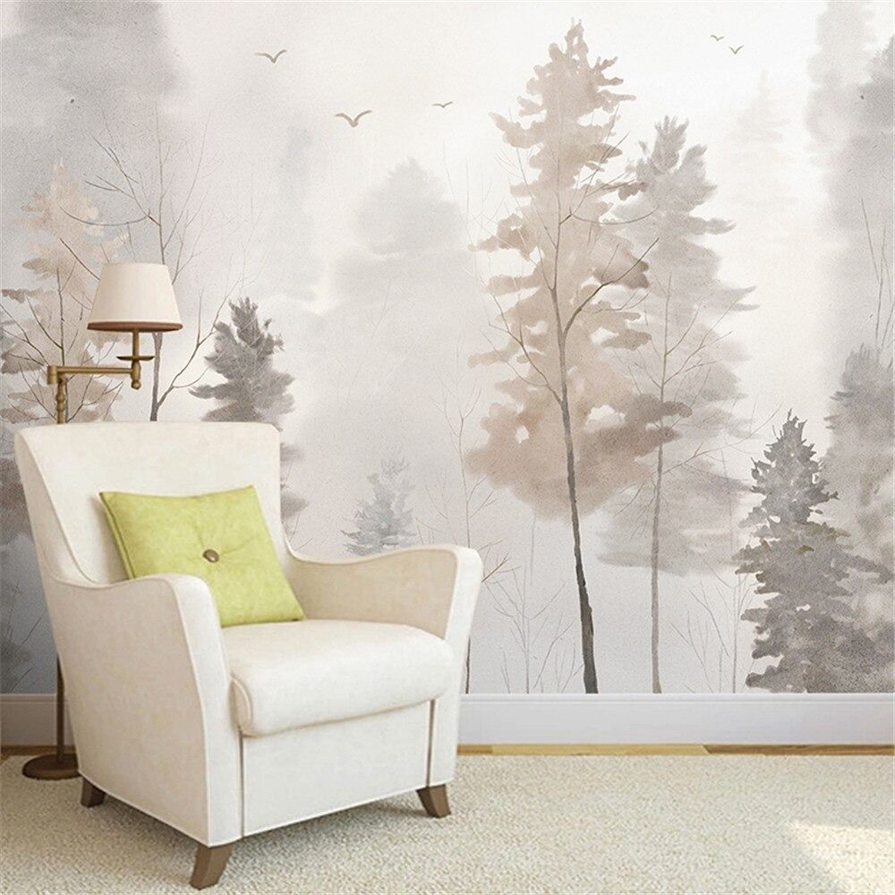 Northern European custom forest mural wallpapers for living room ...