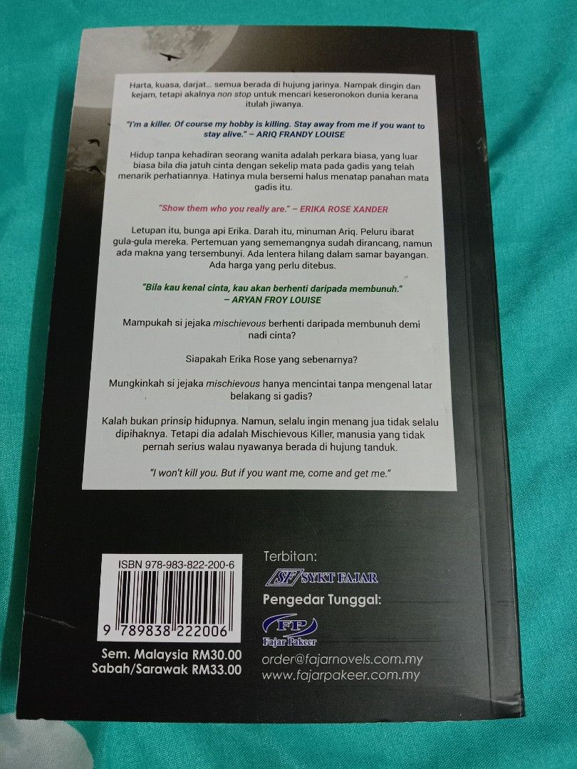 NOVEL MELAYU : MISCHIEVOUS KILLER BY ARIASEVA, Hobbies & Toys, Books ...