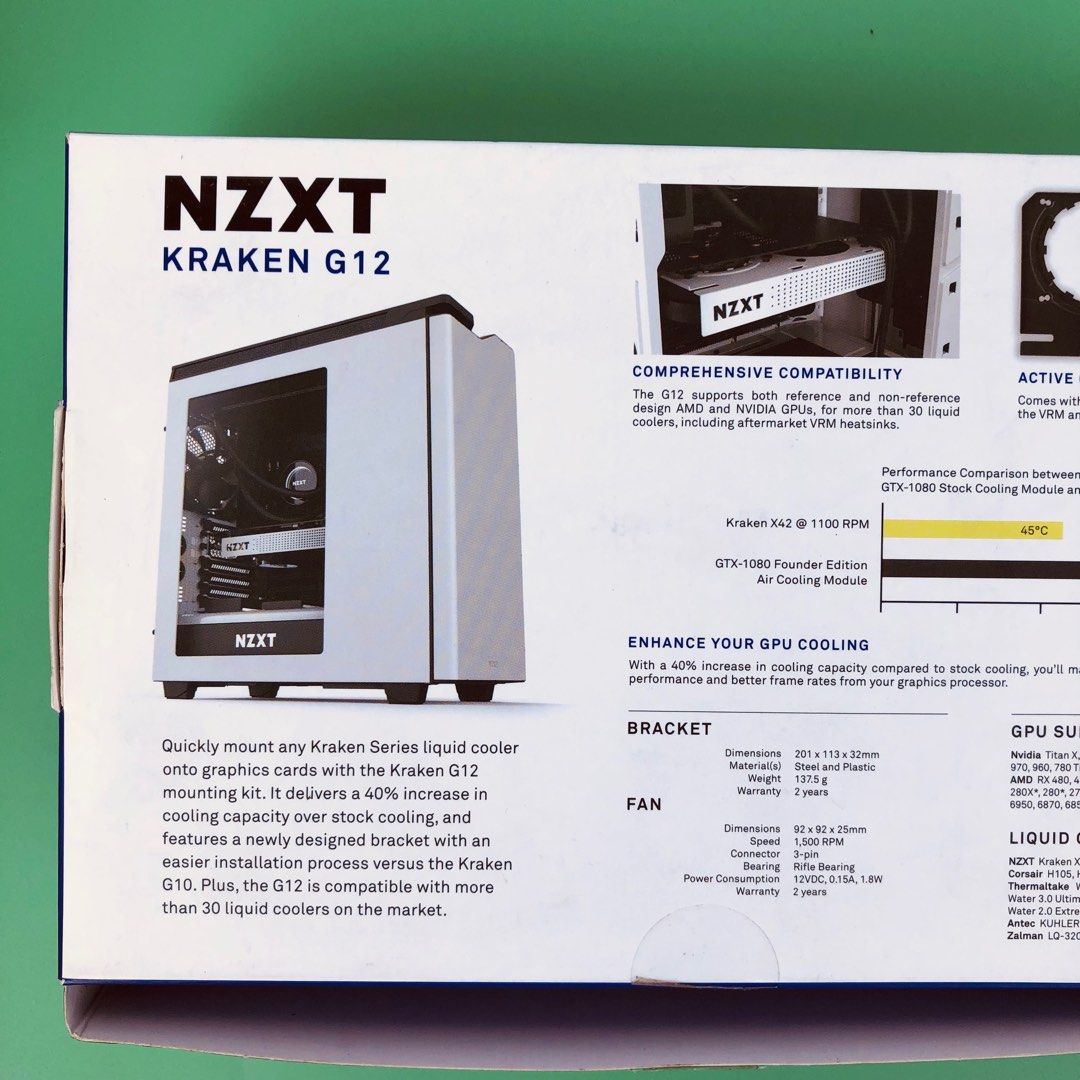 NZXT Kraken G12 GPU Mounting kit for liquid cooling GPU, Computers ...