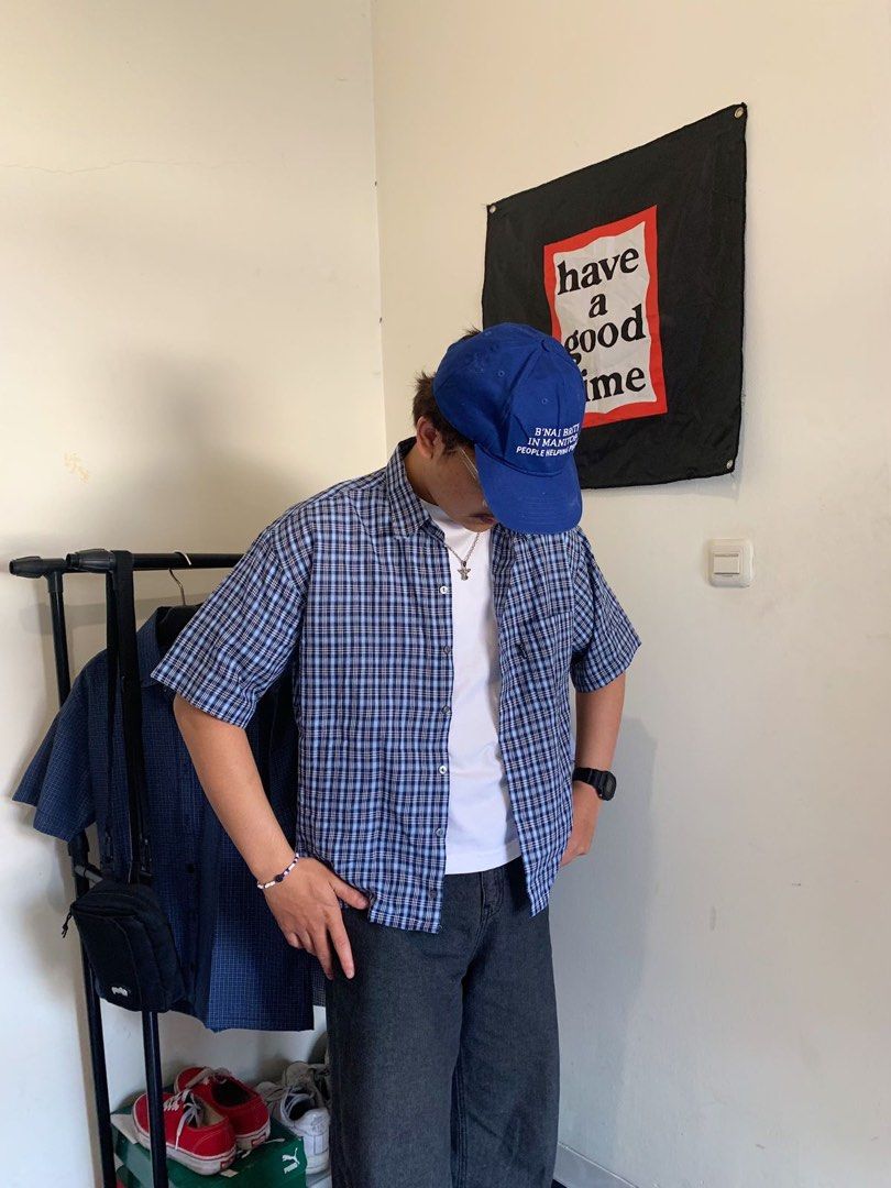 open collar boxy shirt kemeja boxy kemeja flanel kotak kemeja skena ...