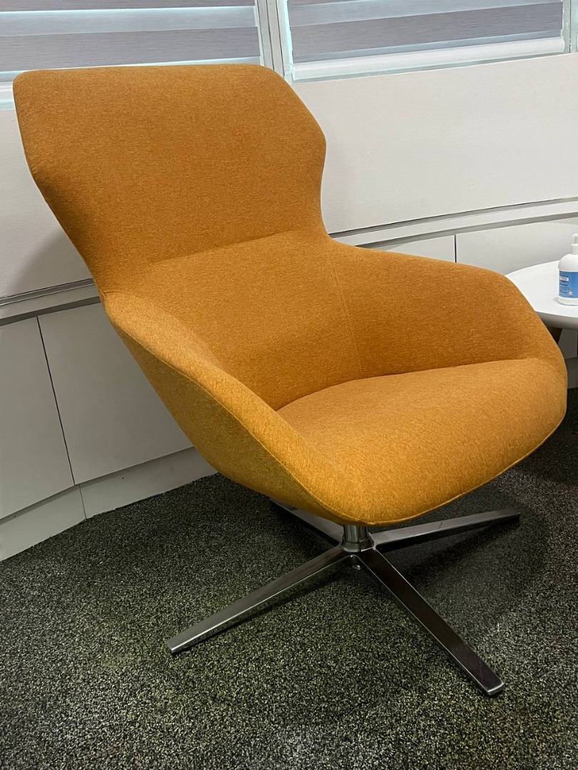 Orange Swivel Lounge Chair, Furniture & Home Living, Furniture, Chairs ...