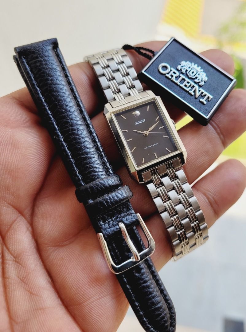 Orient Black Dial Tank Watch LQCAY003B0 Boxed, Men's Fashion, Watches ...