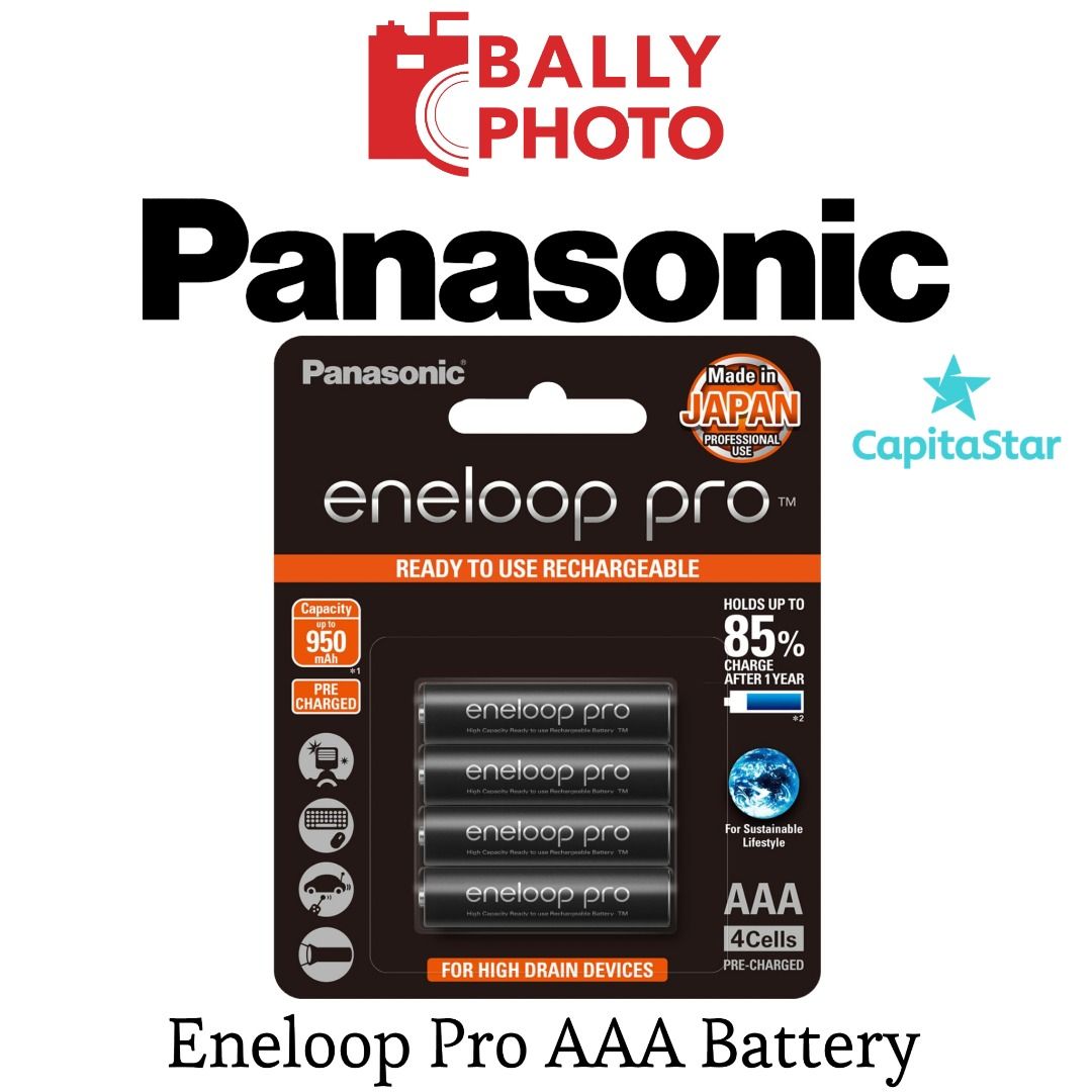 Panasonic eneloop Pro AAA Rechargeable Ni-MH Batteries (950mAh, 4-Pack ...