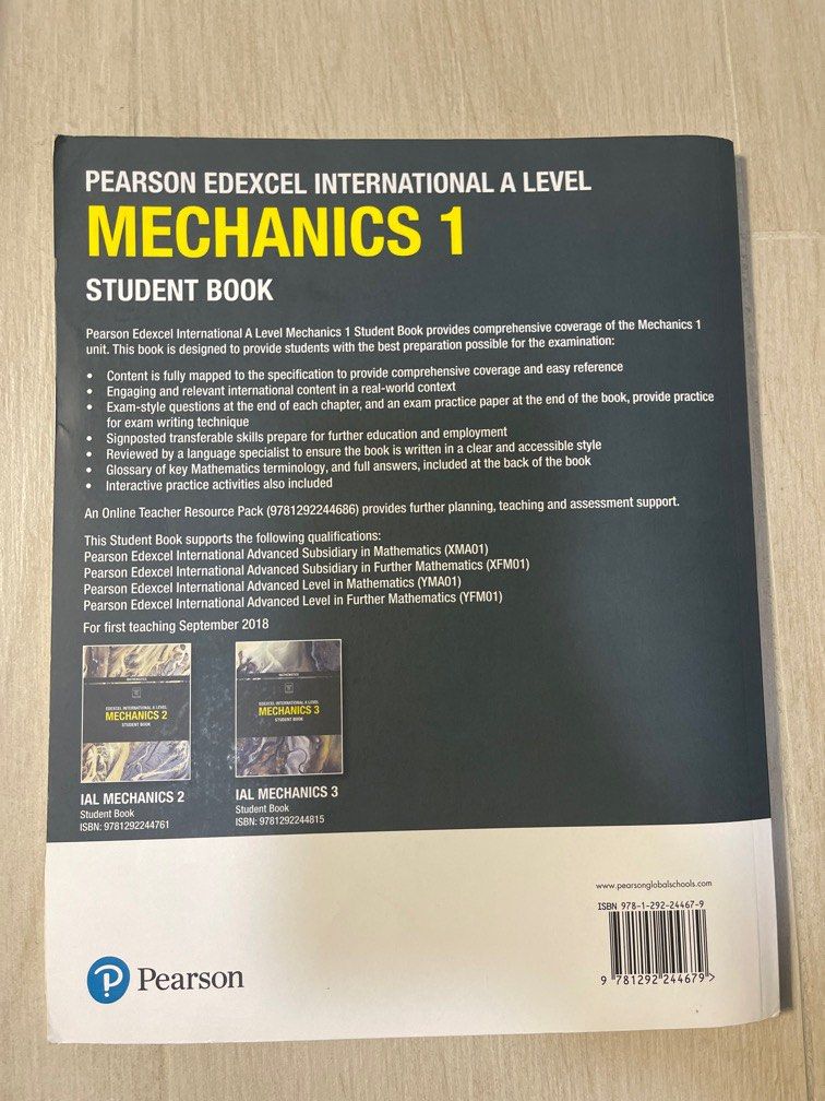 Pearson Edexcel IAL Student Book (M1), 興趣及遊戲, 書本 & 文具, 書本及雜誌 - 補充練習 ...
