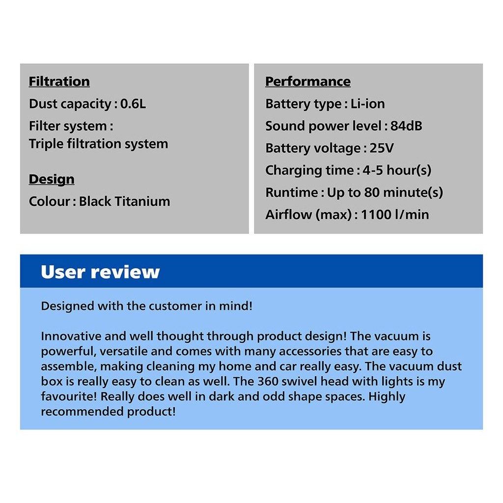 PHILIPS XC8349 Aqua Plus Cordless Vacuum 8000 Series - XC8349/01, TV ...