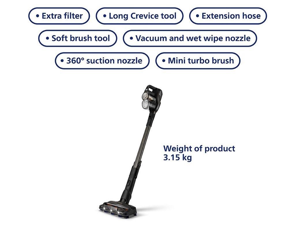 PHILIPS XC8349 Aqua Plus Cordless Vacuum 8000 Series - XC8349/01, TV ...