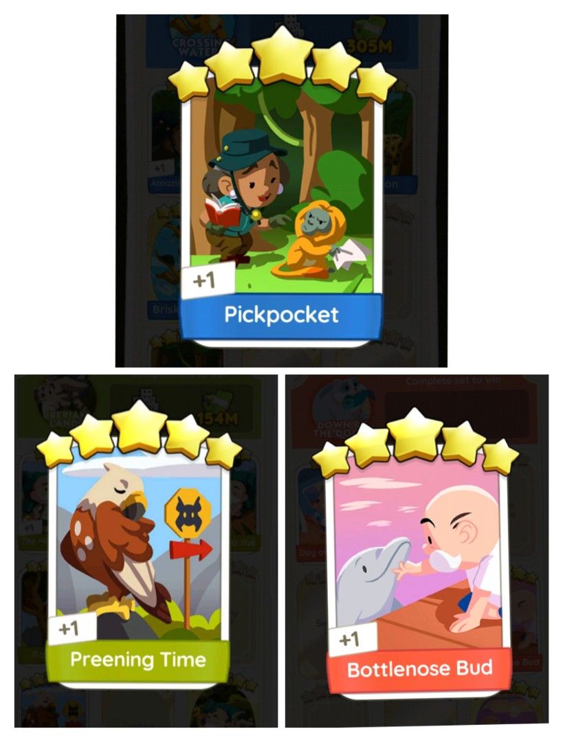 Pickpocket Bottlenose preening time I'm all ears monopoly go cards ...