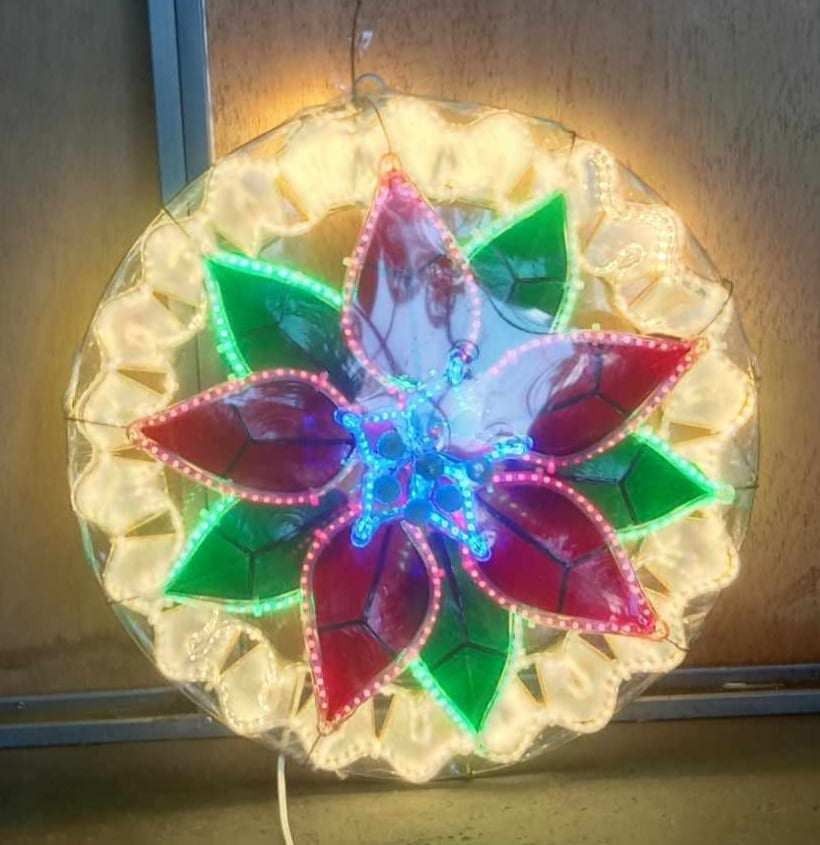 Poinsettia Capiz Parol Christmas Seashells Christmas Lanterns with LED ...