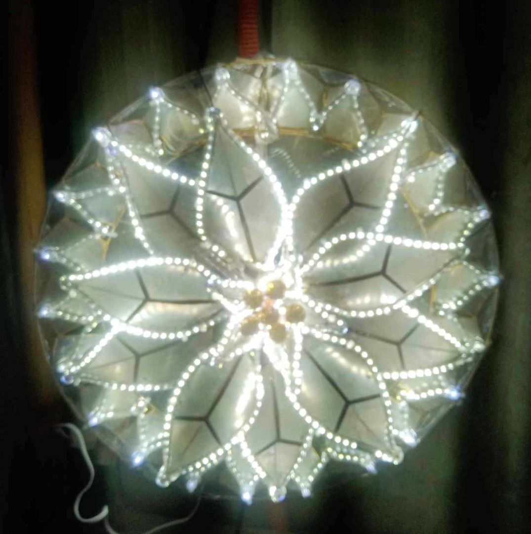 Poinsettia Capiz Parol Christmas Seashells Christmas Lanterns with LED ...