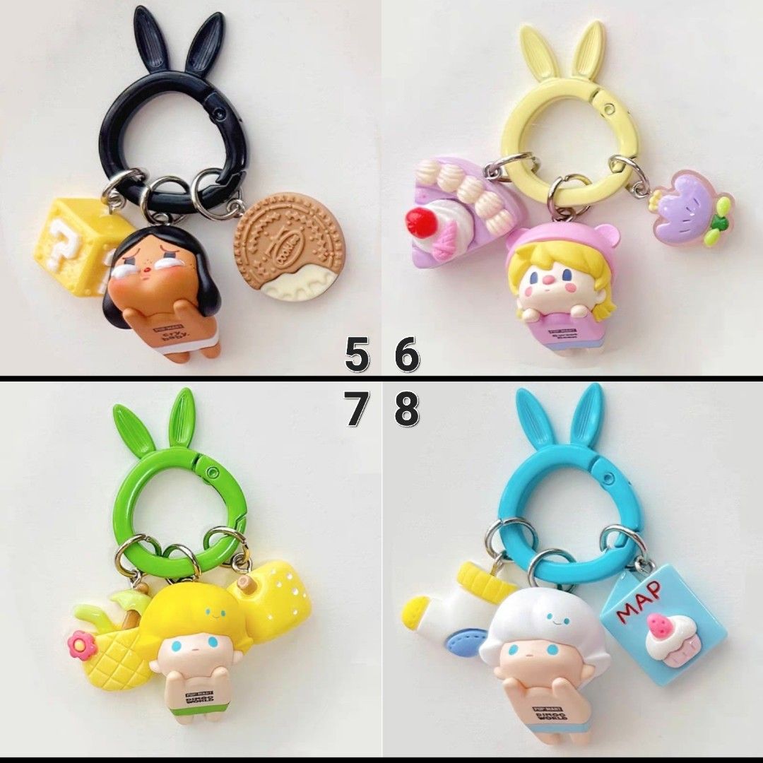 PopMart Customised Characters Figurines Phone/ Bag Keychains, Mobile ...