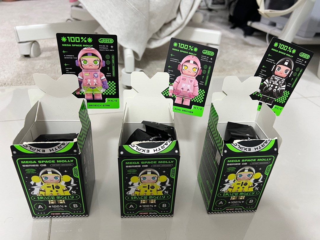 Popmart Mega Space Molly 100% Series 2 Patrick Star Pink Panther Meilin ...