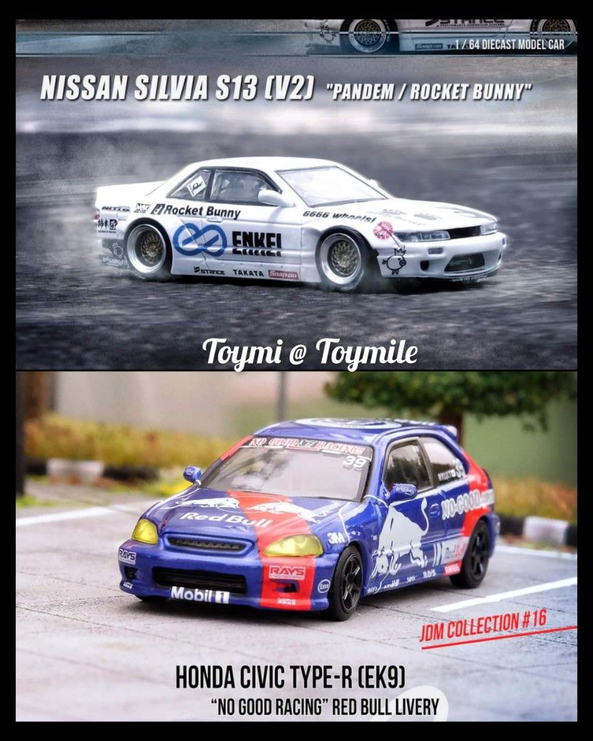 Preorders 1/64 Inno Honda Civic EK9 Redbull No good Racing Nissan ...