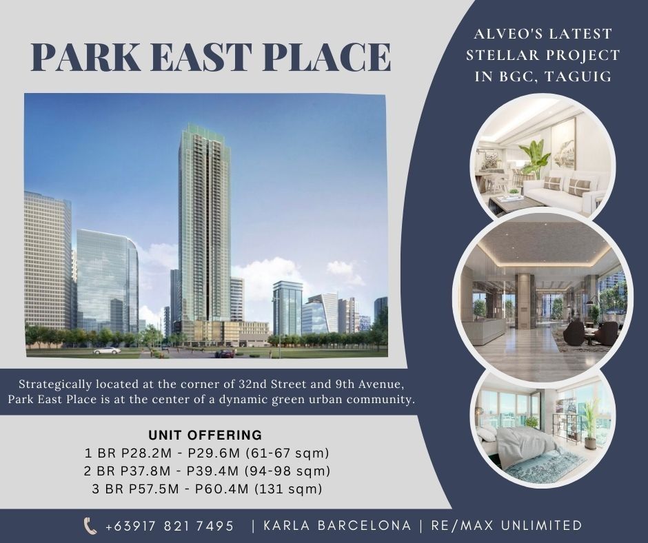 Pre-selling Park East Place Condominium in BGC by Alveo Land, an Ayala ...