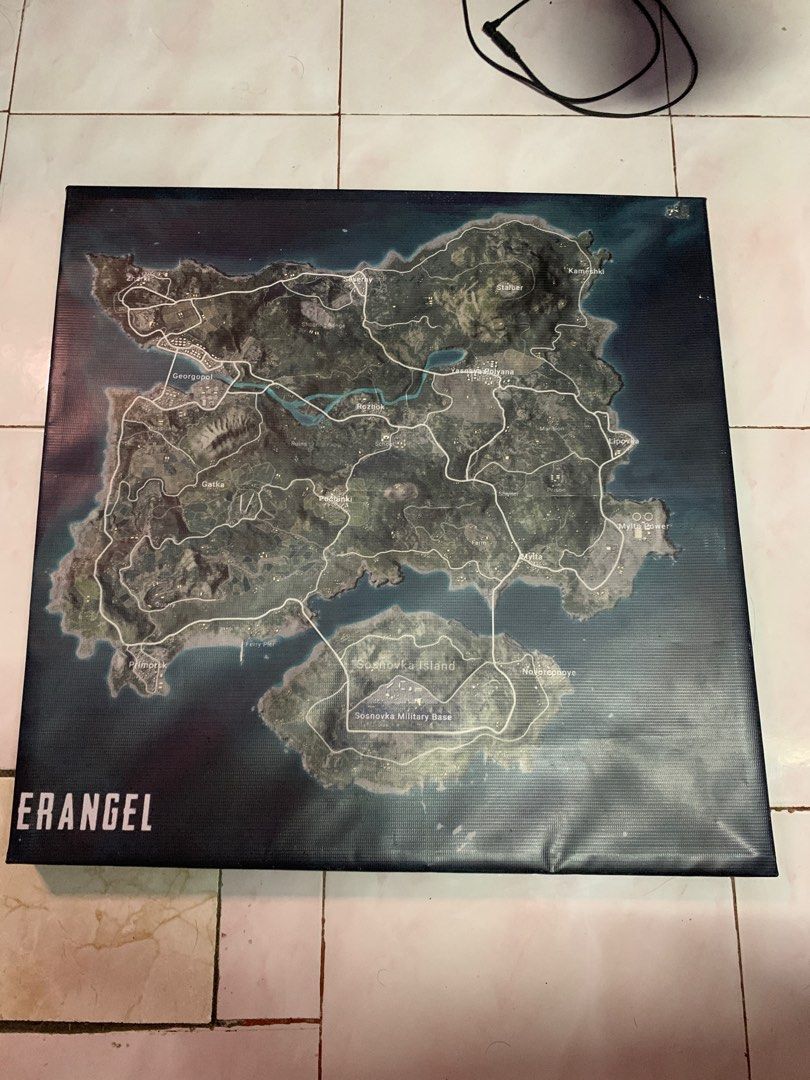 PUBG Map Erangel frame 25x25 inch, PUBG Map Sanhok scroll 25x25 inch ...