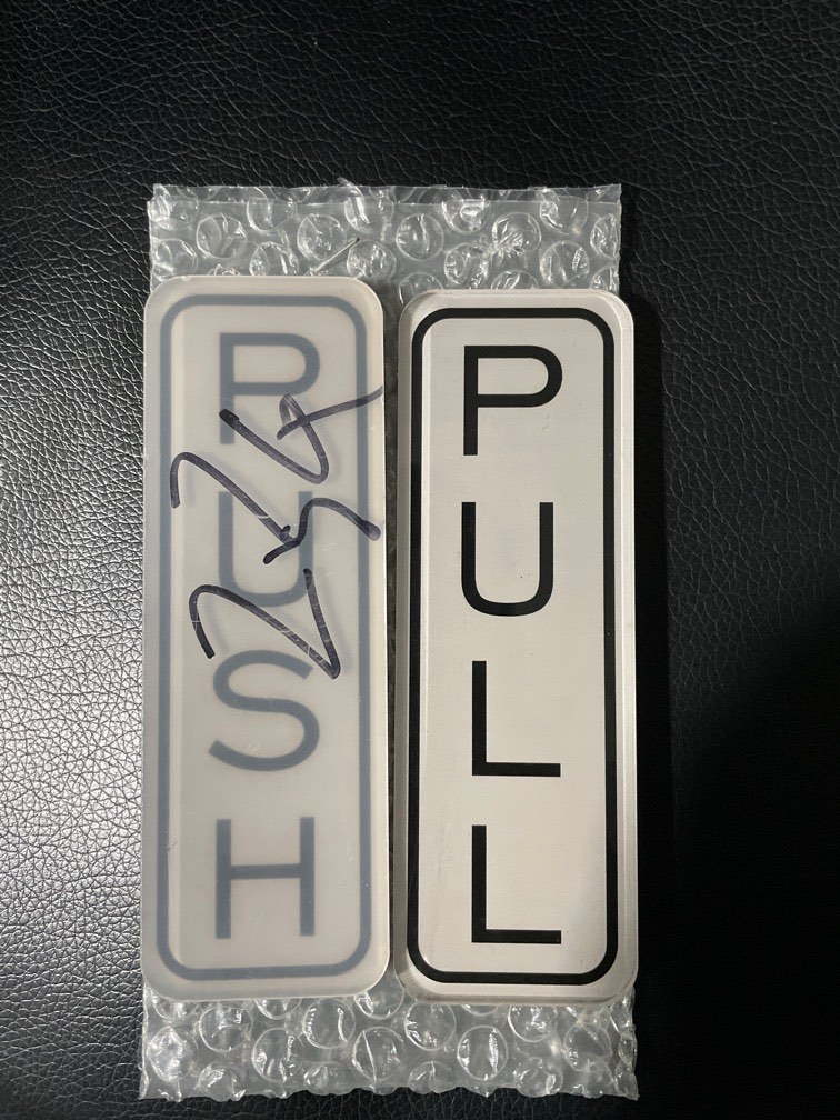 Push Pull Logo Acrylic 3M Sticker, Hobbies & Toys, Stationery & Craft ...