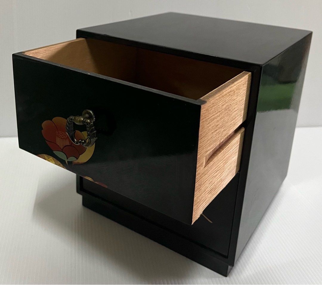 Rare Vintage Raden Maki-e Haribako Tansu Japanese Lacquered Wooden ...