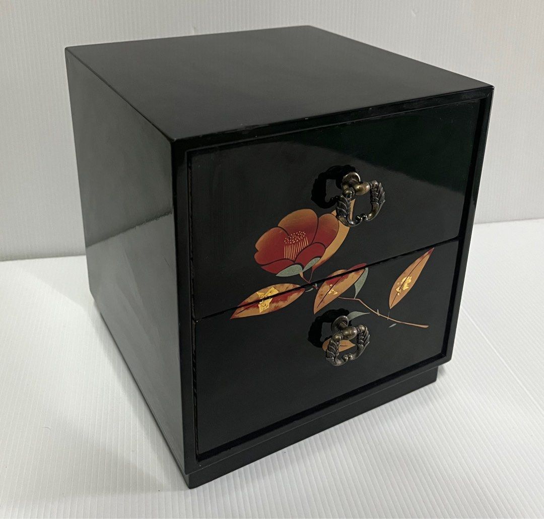 Rare Vintage Raden Maki-e Haribako Tansu Japanese Lacquered Wooden ...