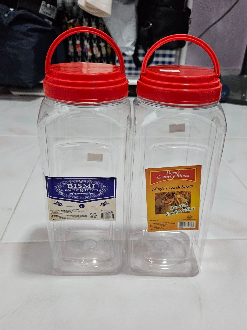 Red Slim Square Tall SKP Containers Bottles, Furniture & Home Living ...