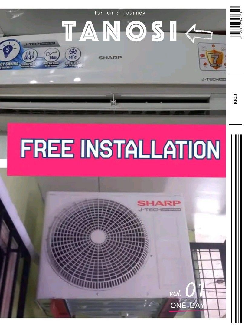 sharp j tech split type inverter Aircon with free installation brand ...