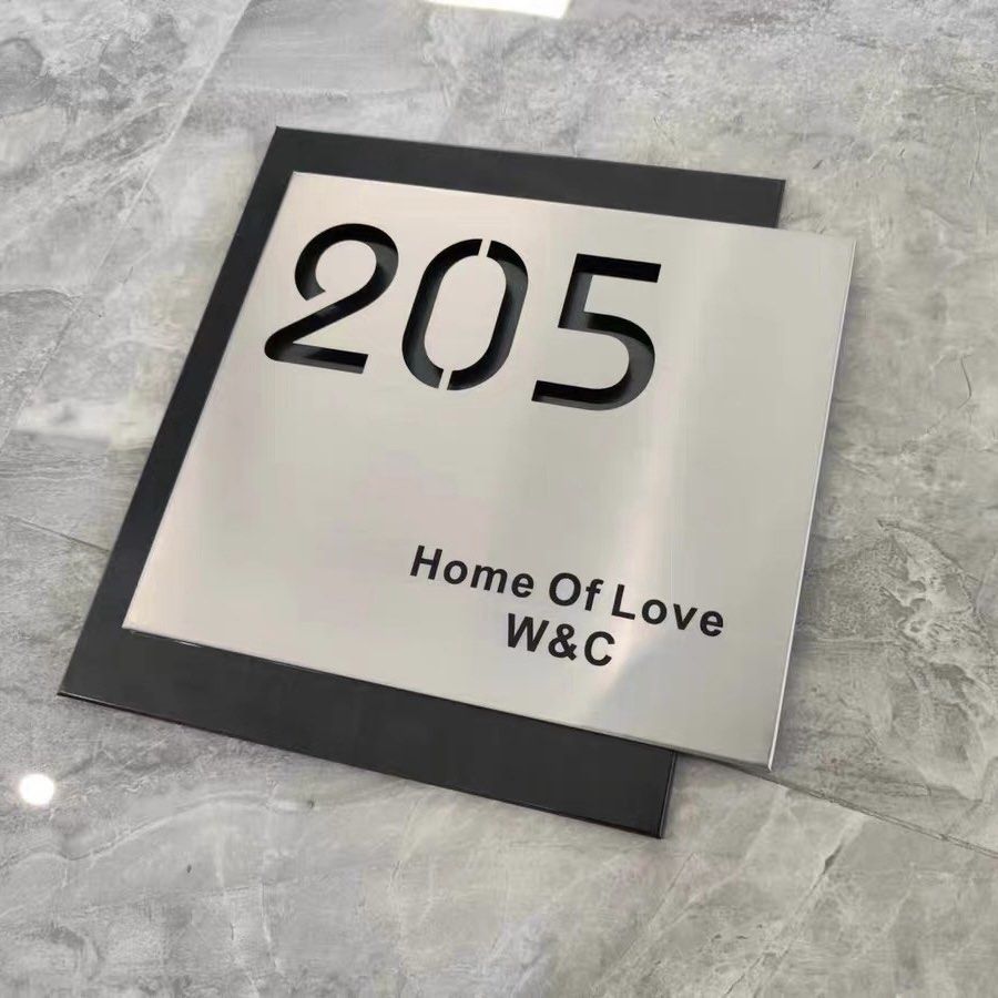 Stainless steel Door Signage/ Custom Door sign/ house unit number ...