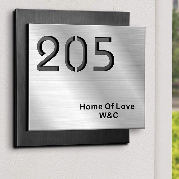 Stainless steel Door Signage/ Custom Door sign/ house unit number ...
