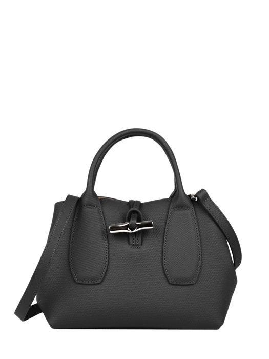 Tas LONGCHAMP Roseau Small Top Handle Leather Black on Carousell
