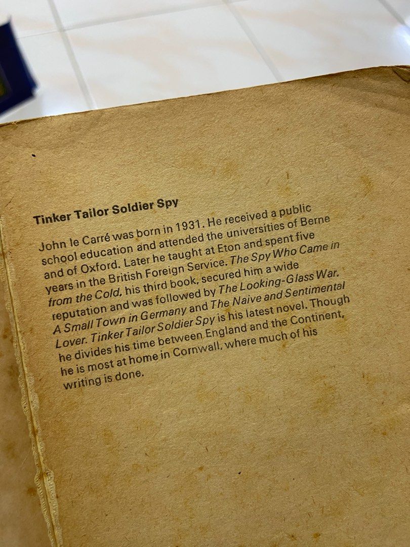 Tinker Tailor Soldier Spy - John Le Carre, Hobbies & Toys, Books ...