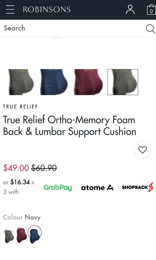 True Relief ortho-memory foam back & lumbar support cushion, Furniture ...