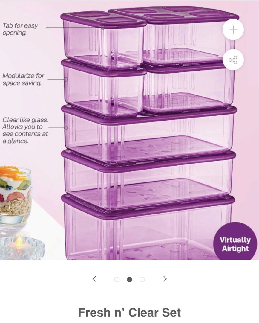 Tupperware Fresh n’ Clear Set, Furniture & Home Living, Kitchenware ...