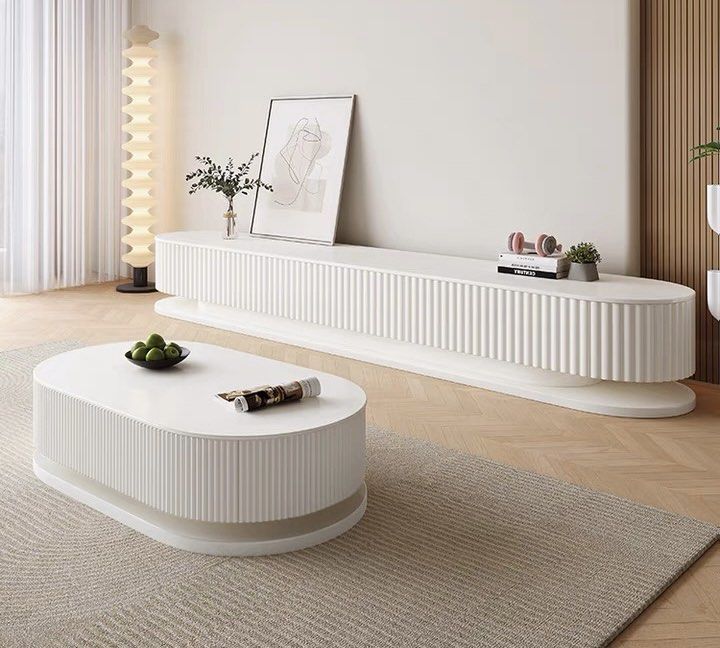 TV console with fluted panels, Furniture & Home Living, Furniture, TV ...