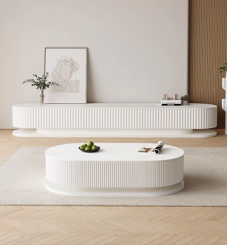 TV console with fluted panels, Furniture & Home Living, Furniture, TV ...