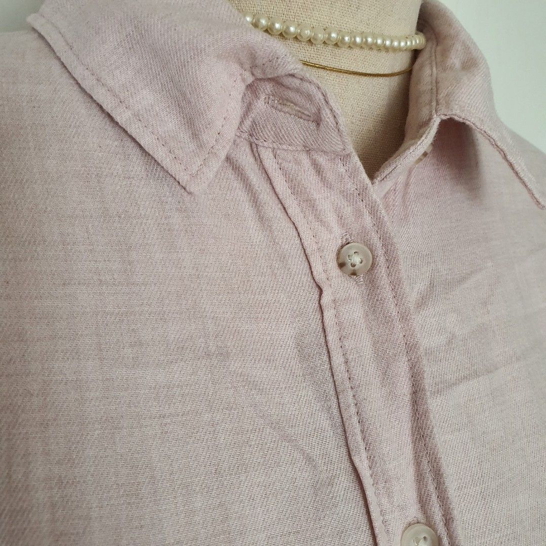 Uniqlo Light Pink Button Down on Carousell
