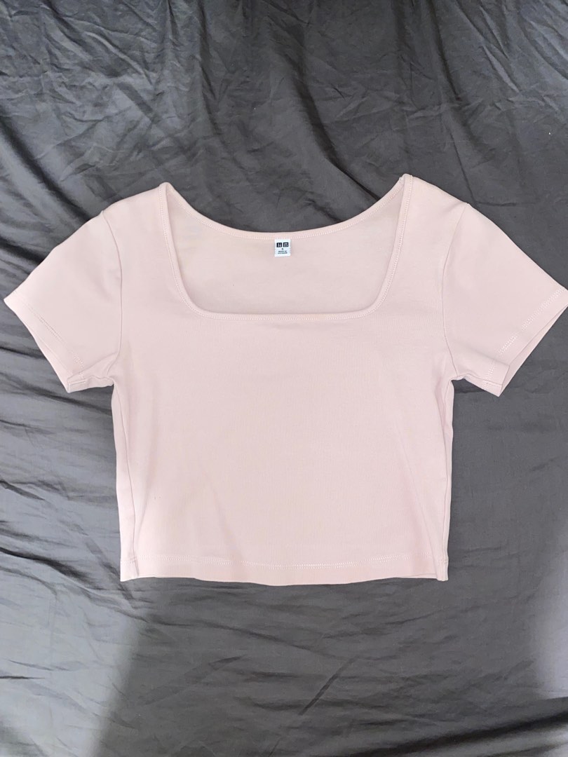 Uniqlo Salmon Pink Square Neck Top, Women's Fashion, Tops, Shirts on ...